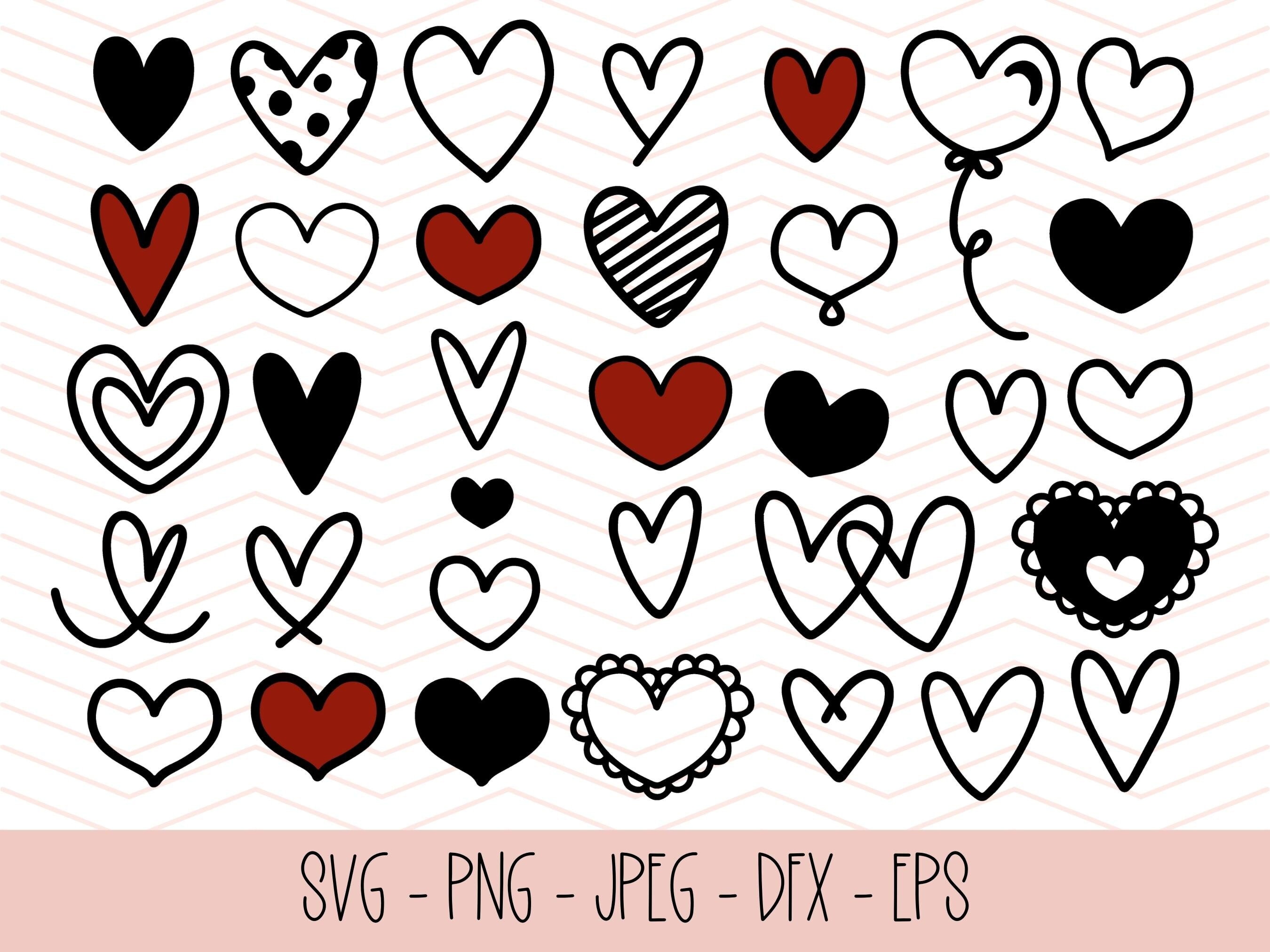 Heart Svg Bundle, Heart Svg, Hand Drawn Heart Svg, Open Heart Svg ...