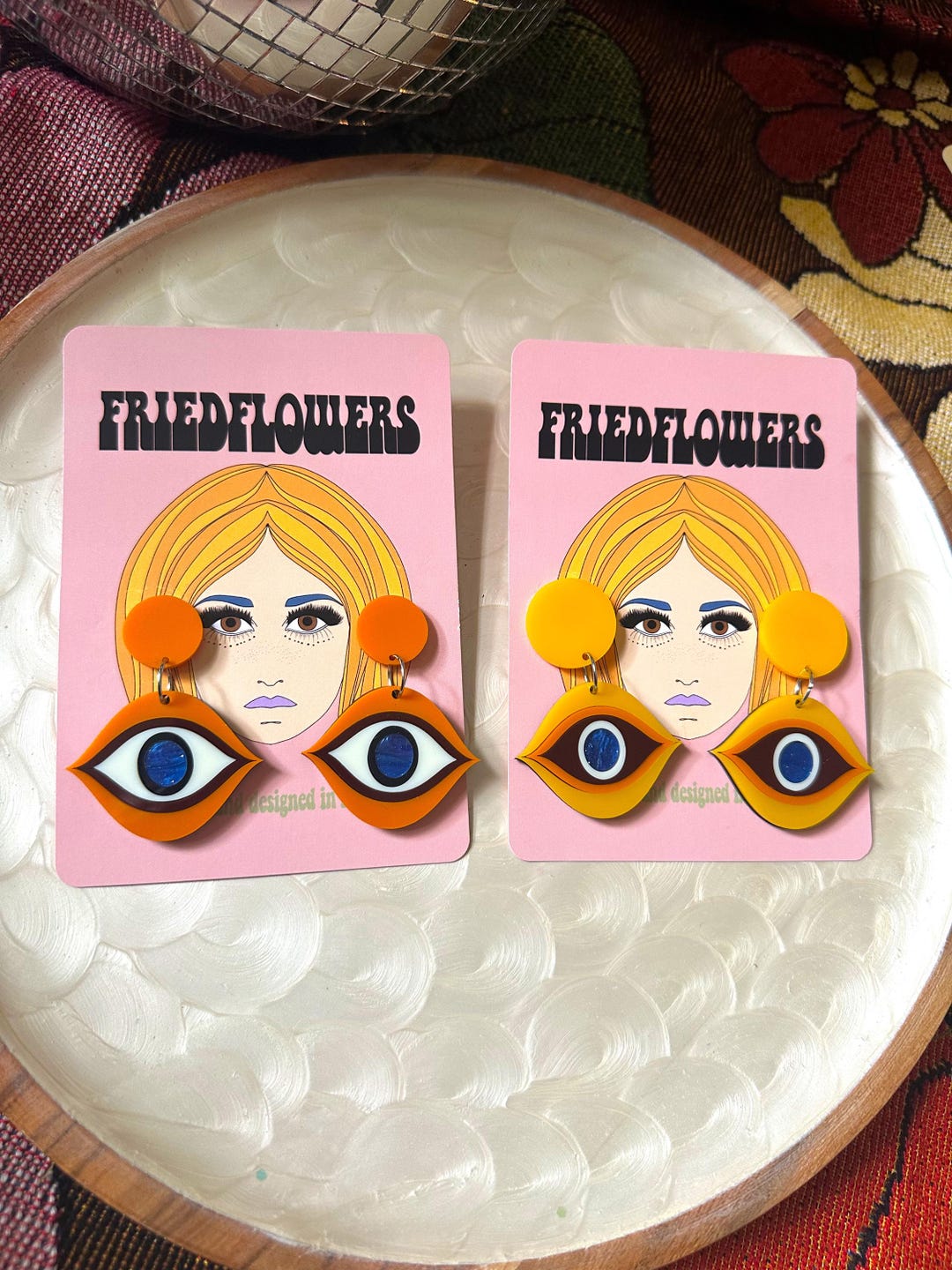 Mini Retro Inspired 1970s Groovy Eye Mini Earrings - Etsy