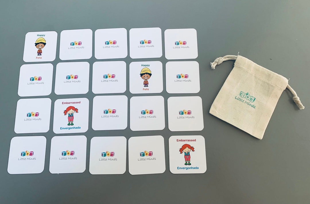 Emotions Memory Match Game in Portuguese & English - Etsy