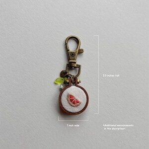 Hand-embroidered Citrus Keychain | Mini Embroidered Keychain ...