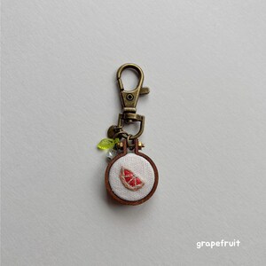 Hand-embroidered Citrus Keychain | Mini Embroidered Keychain | Personalized Keychain | Citrus ...