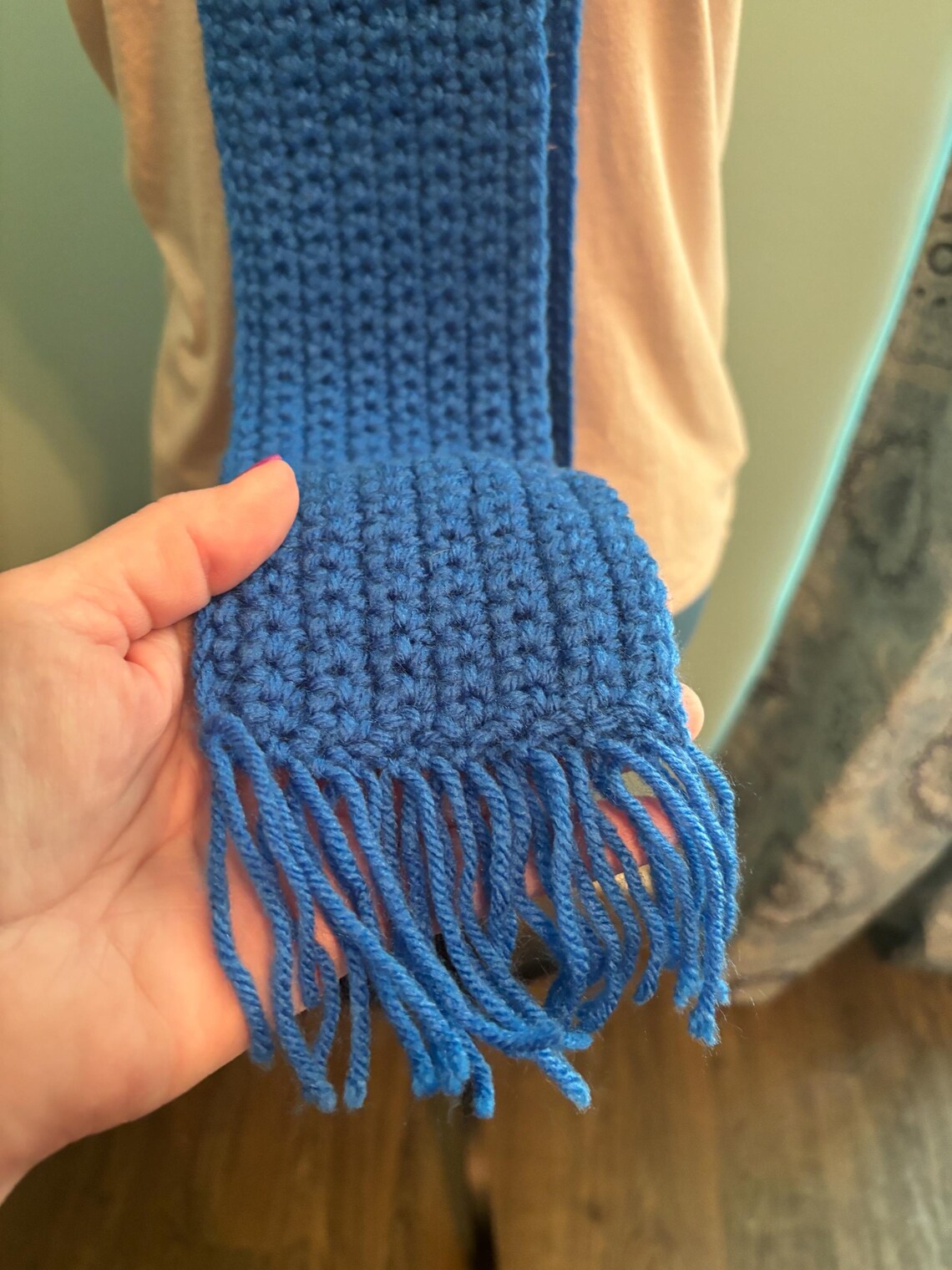 Bright Blue Scarf - Etsy