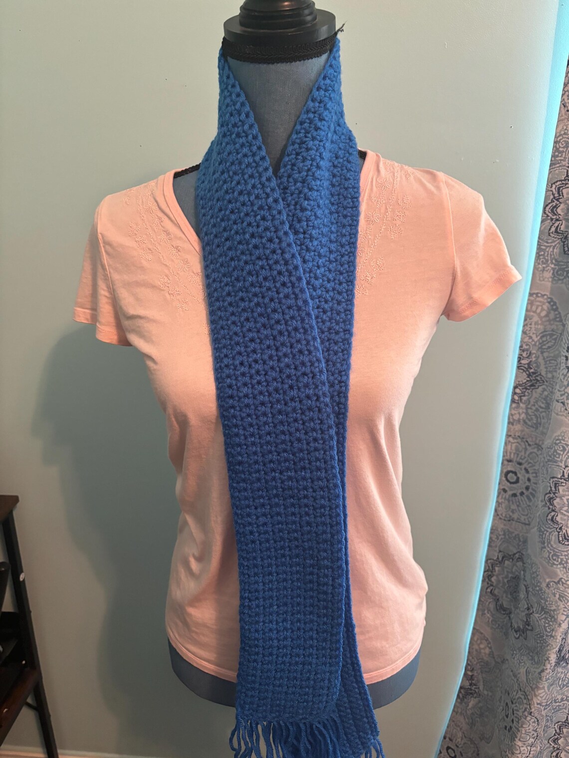 Bright Blue Scarf - Etsy