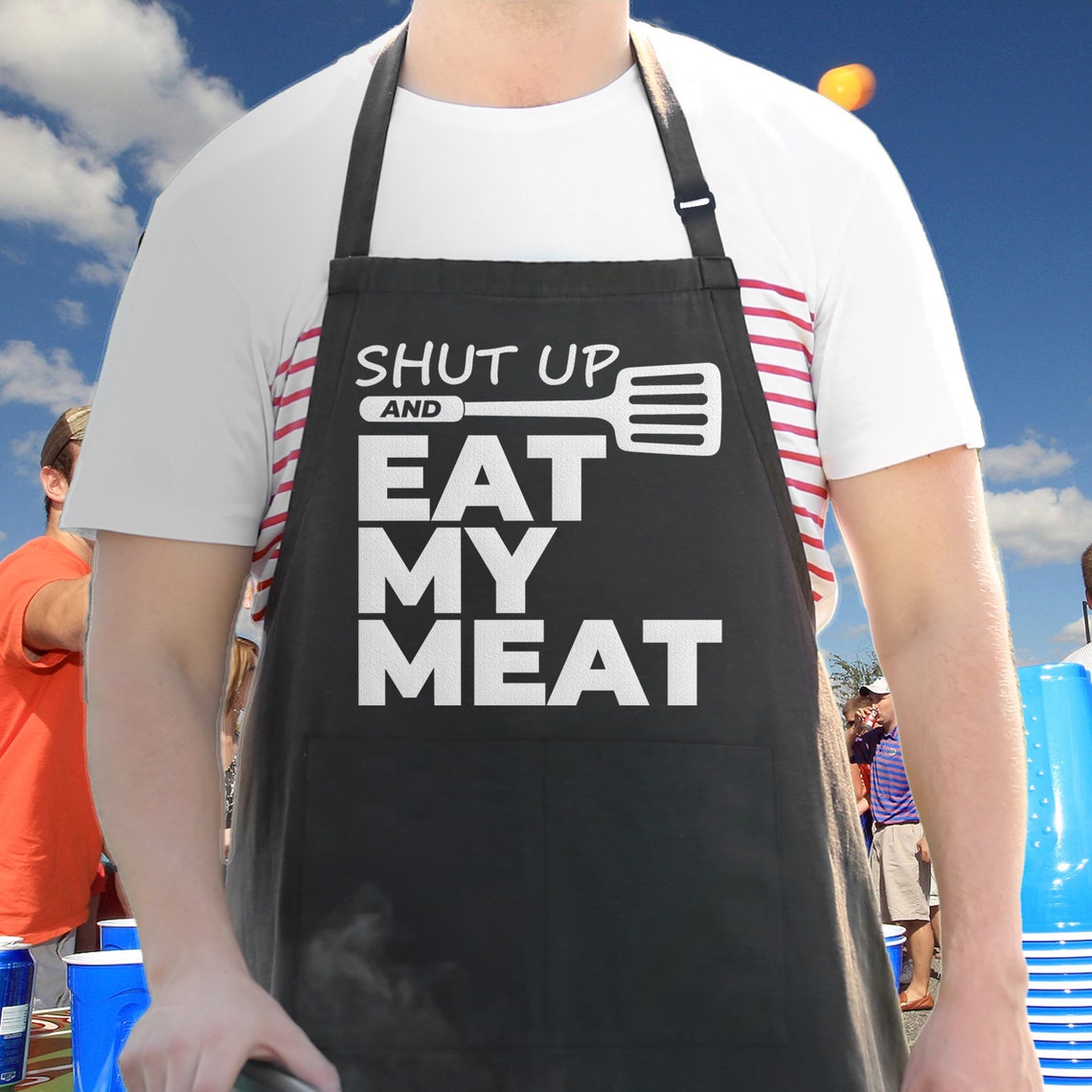 Eat My Meat Apron for Men Shut up and Eat My Meat Funny Gift | Etsy