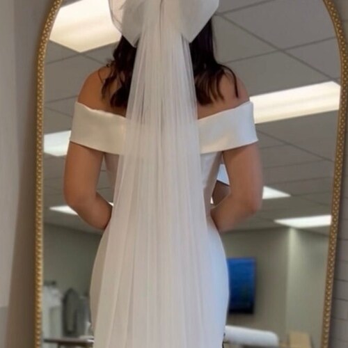 Bridal Bow Wedding Veil English Net Cathedral Single Layer | Etsy