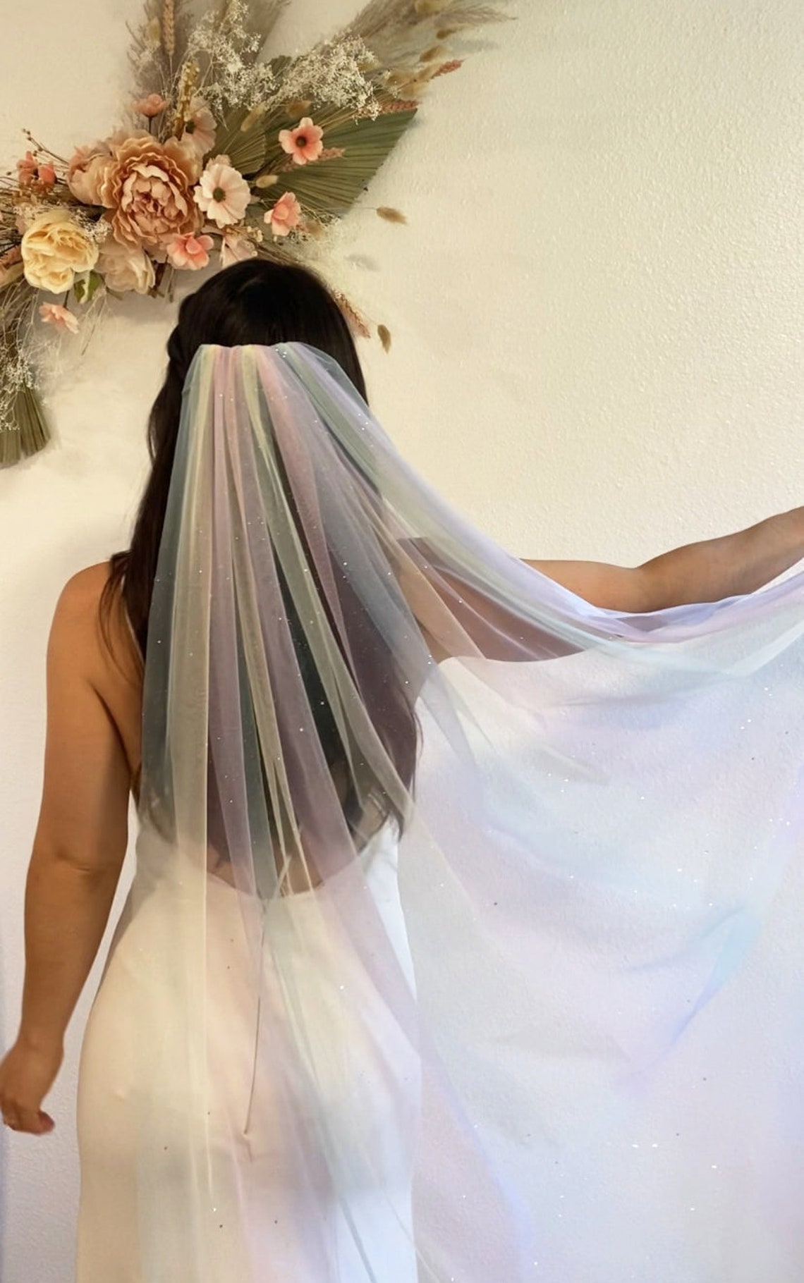 Rainbow Wedding Veil Sparkly Pride Bridal Veil - Etsy