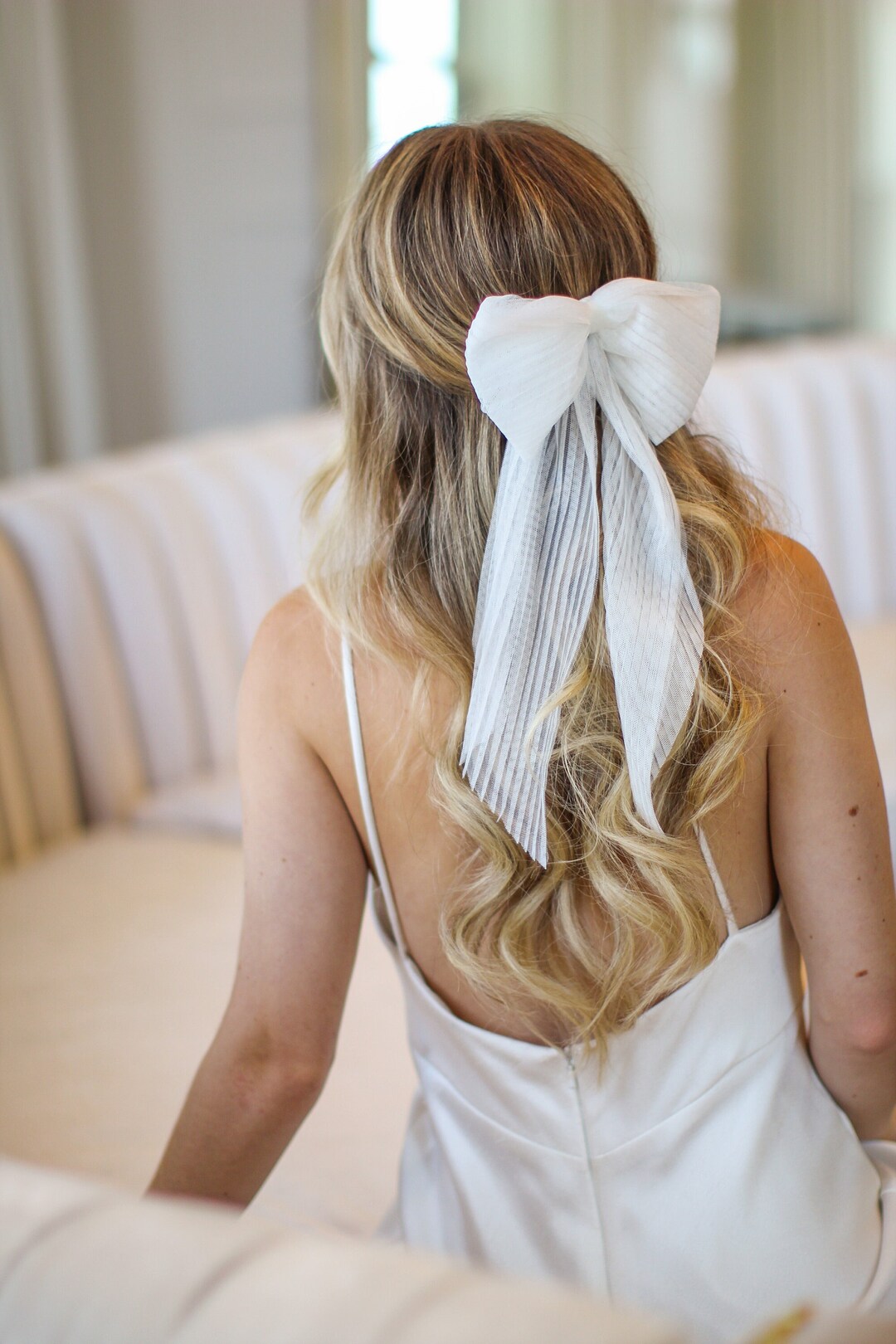 Pleated Bridal Bow - Etsy
