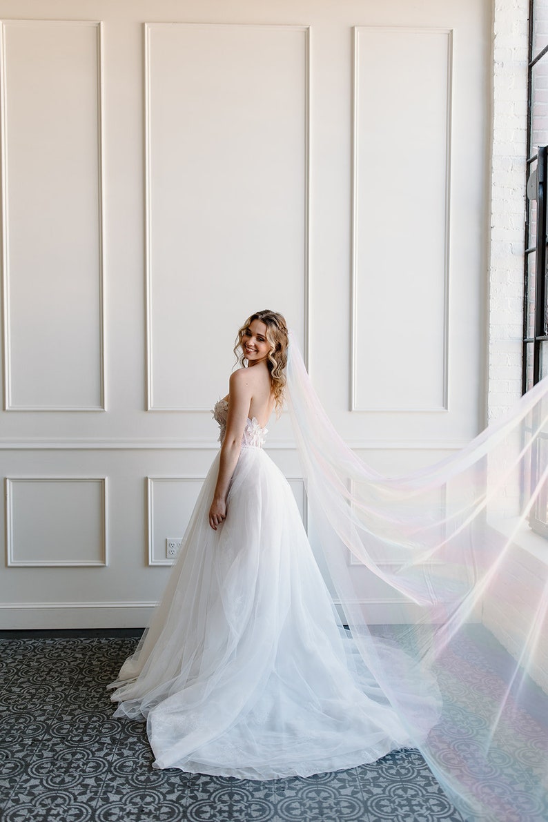 Rainbow Wedding Veil - Sparkly Pride Bridal Veil - Etsy