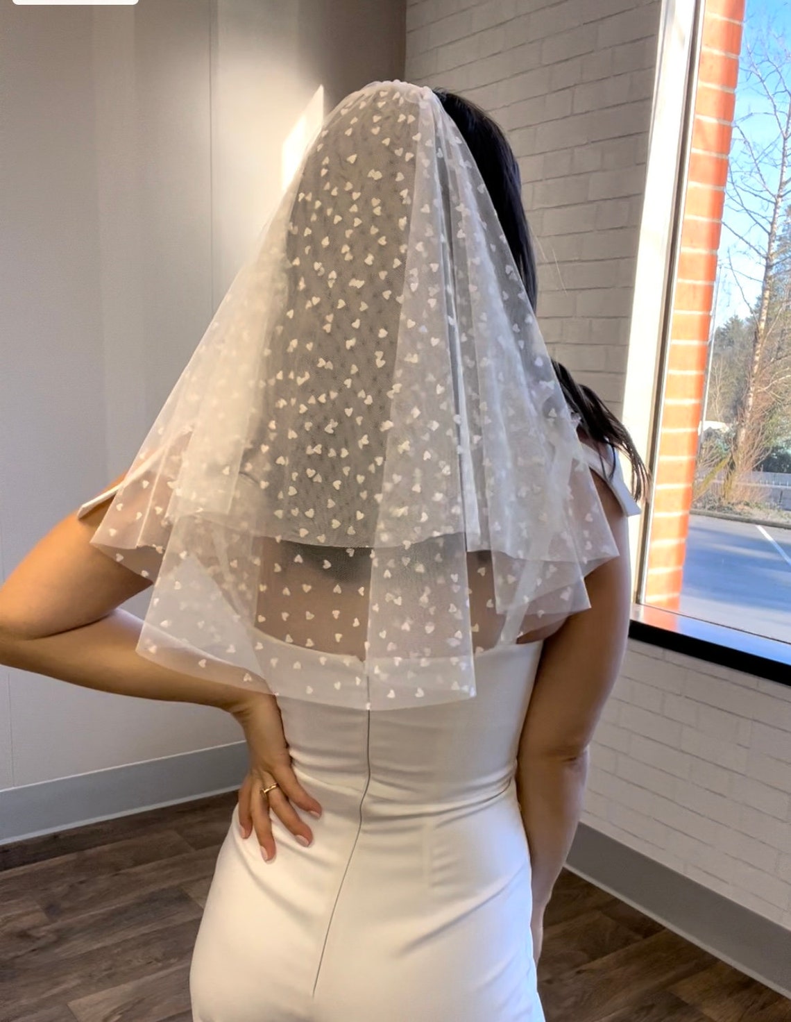 Double Layer Heart Veil | Etsy