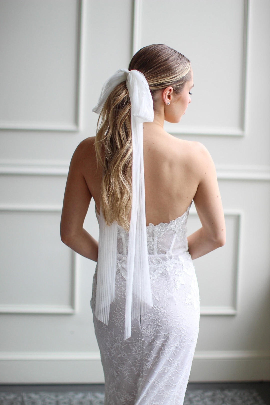 Extended Pleated Soft Bridal Bow - Etsy