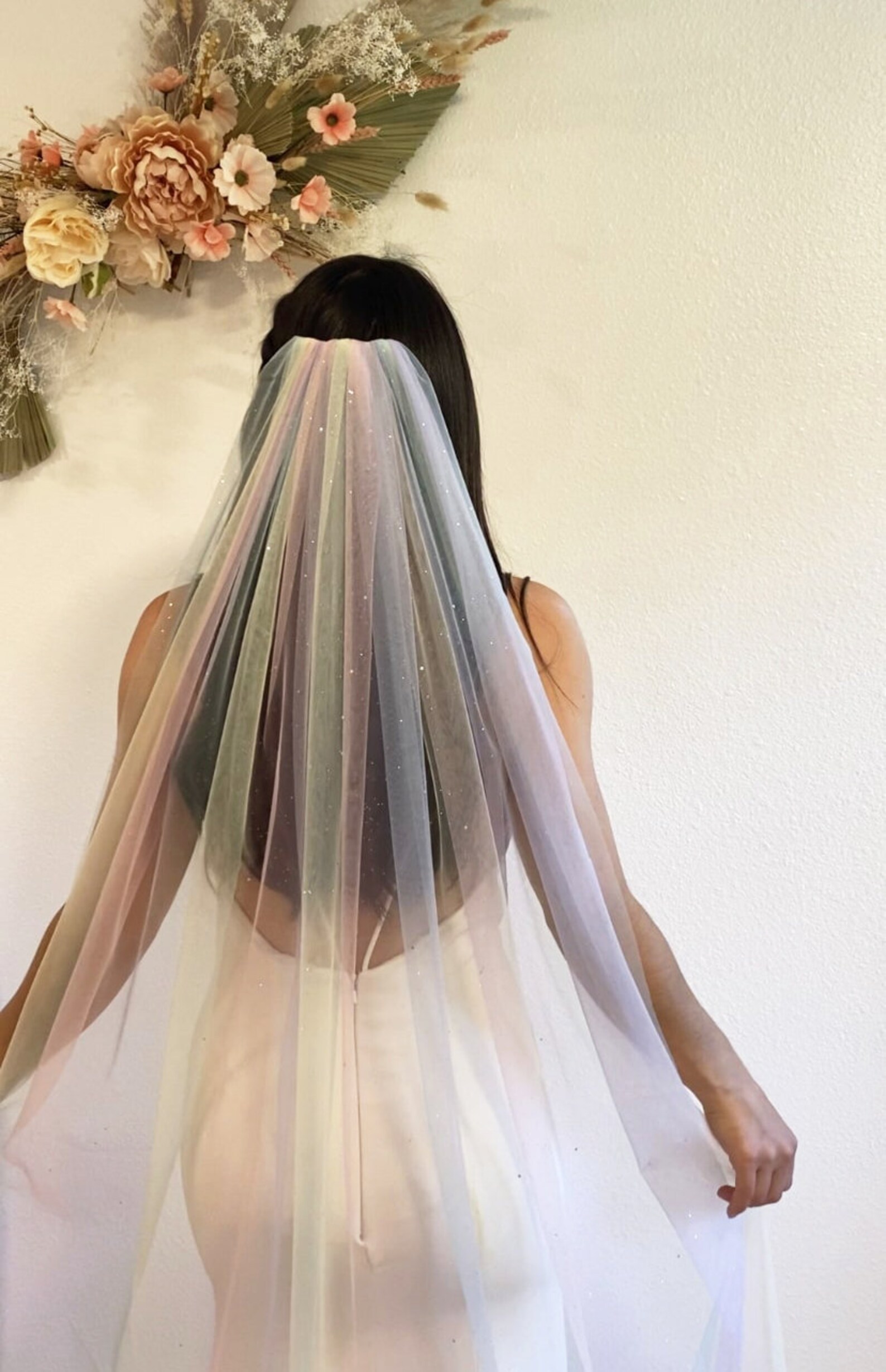 Rainbow Wedding Veil Sparkly Pride Bridal Veil - Etsy