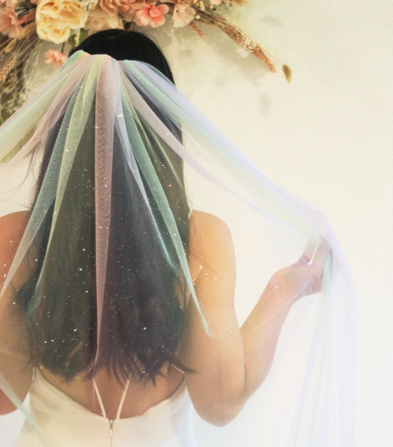 Rainbow Wedding Veil Sparkly Pride Bridal Veil - Etsy