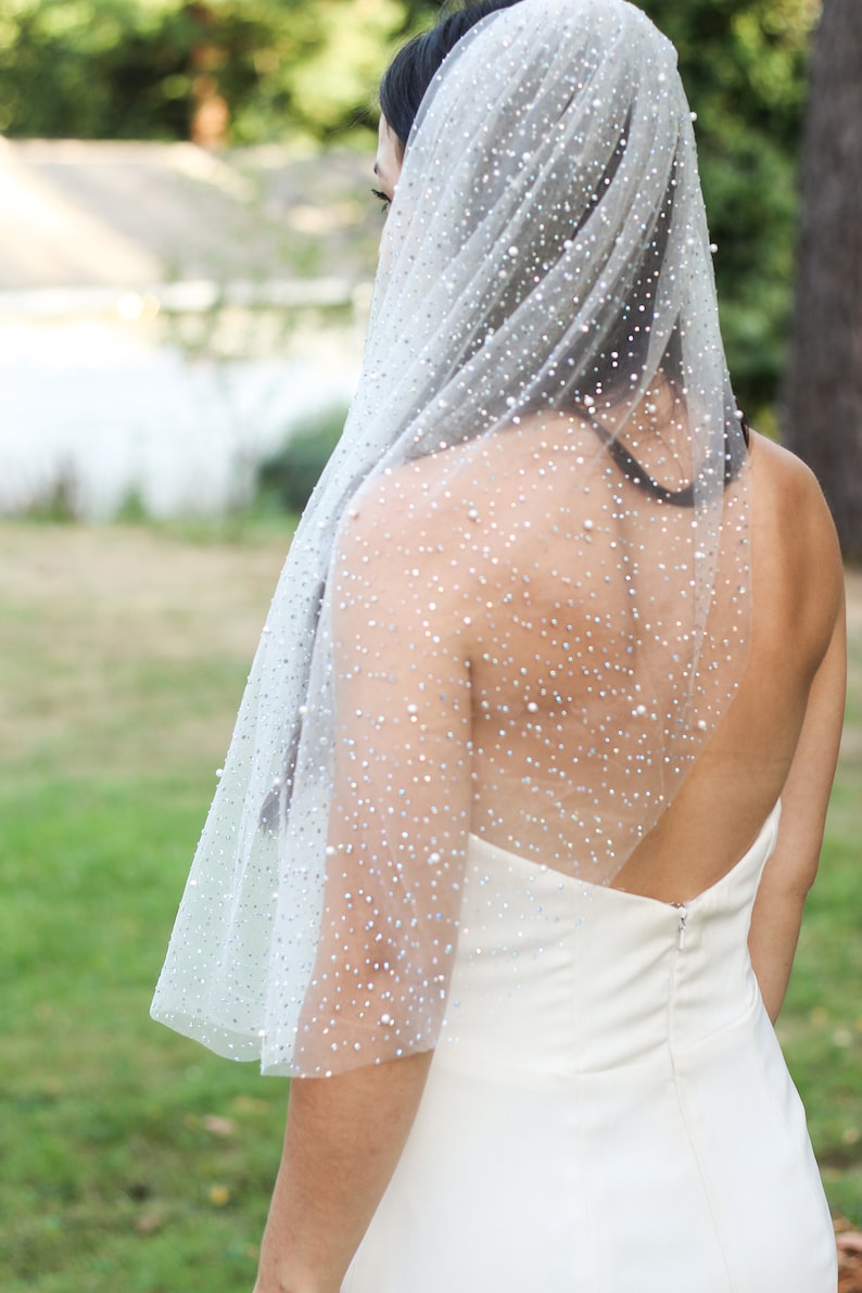 Ultra Glam Rhinestone Single Layer Veil - Etsy