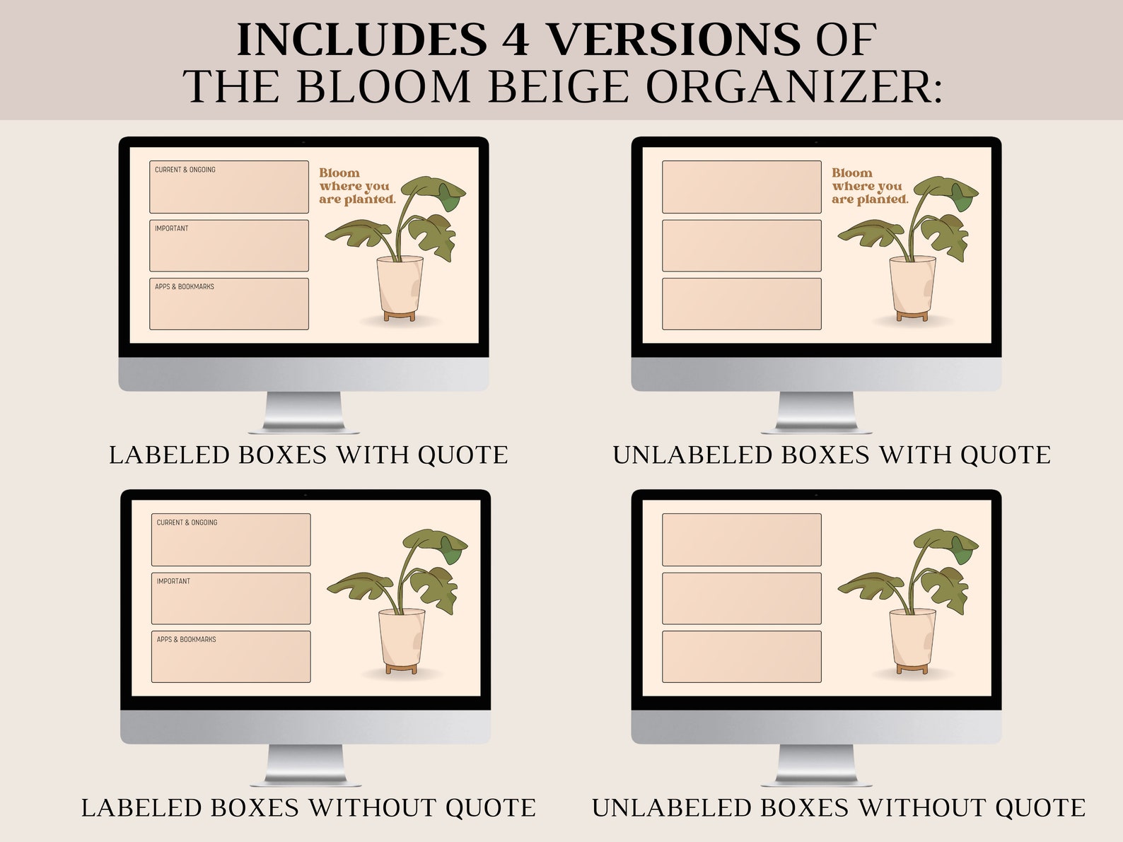 Bloom & Beige, Desktop Wallpaper, Desktop Organizer, Laptop Wallpaper ...