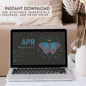 Dark Theme Desktop Wallpaper, Calendar Wallpaper, Modern, Moth ...