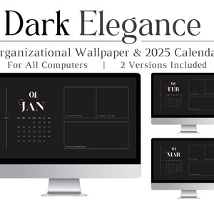 2025 Dark Elegance Desktop Wallpaper, Calendar Background, Minimalist ...