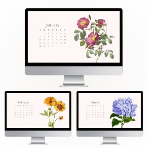 Fancy Florals Desktop Wallpaper 2024 Calendar, Computer Background, PC ...