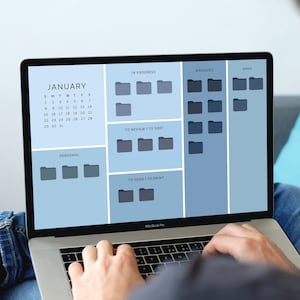 2023-2024 Wallpaper Organizer, Blue, Calendar, Organizational, Mac, PC ...