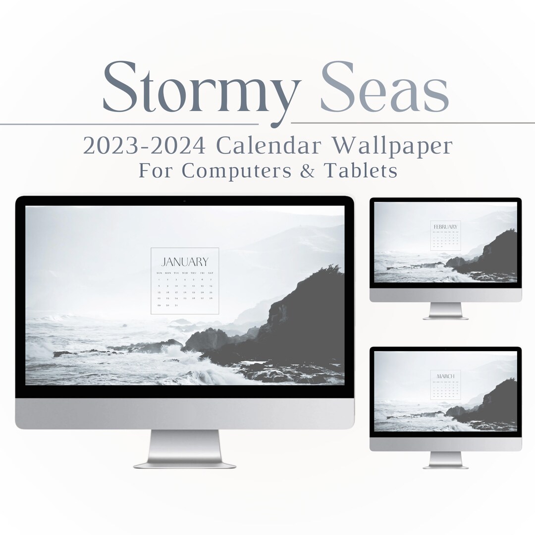 2024 Calendar Desktop Wallpaper, Nautical, Computer Wallpaper, Mac, PC ...