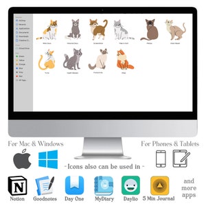 50 Cat Icons for Mac & PC, Folder Icons, File Icons, Mac, PC, Instant ...