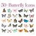 50 Butterfly Icons, File Icons, Folder Icons, Mac, PC, Windows, Notion ...