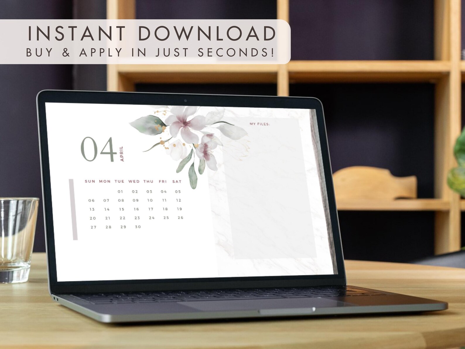 2025 Minimalist Florals Desktop Wallpaper Organizer, Calendar ...