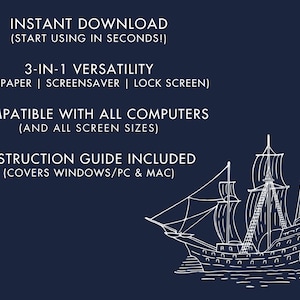 Navy & Nautical Desktop Wallpaper, 2024 Calendar, Computer Background ...