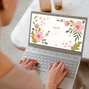 2023-2024 Calendar Wallpaper, Floral, Desktop Wallpaper, Laptop ...