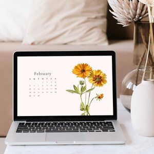 Fancy Florals Desktop Wallpaper 2024 Calendar, Computer Background, PC ...