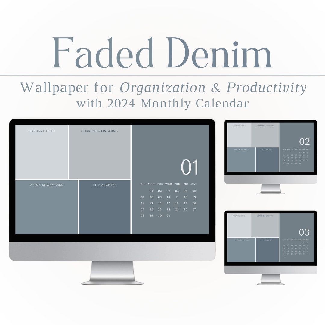 2024 Desktop Wallpaper Organizer and Calendar, Organization Background ...