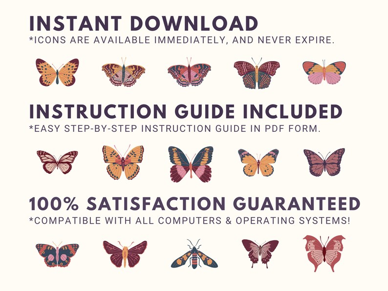 30 Icons for Mac & PC Butterfly Icons Desktop Folder Icons - Etsy