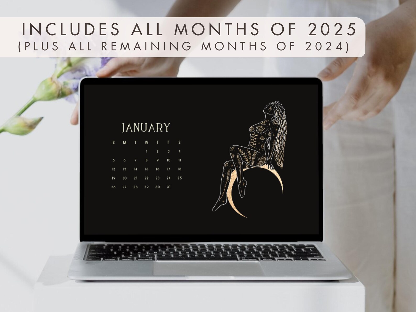 2025 Cosmic Goddess Desktop Wallpaper, 2025 Calendar, Astrology ...