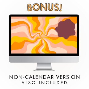 2024 Retro Peach Wallpaper + Monthly Calendar, Desktop Wallpaper ...