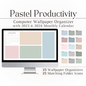 2023-2024 Pastel Productivity Desktop Calendar Wallpaper, Minimalist ...