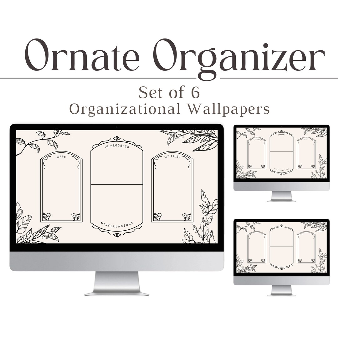 Set of 6 Desktop Wallpaper Organizers, Computer Background, for ...