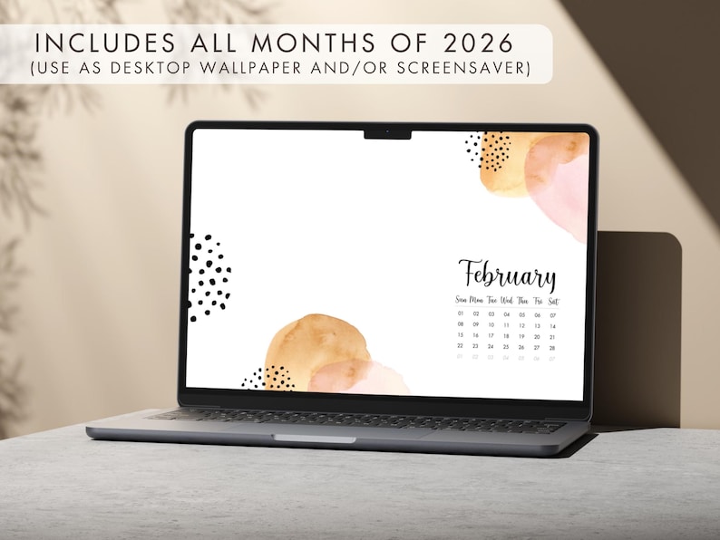 2026 Peaches & Cream, Desktop Wallpaper, Monthly Calendar, Computer ...