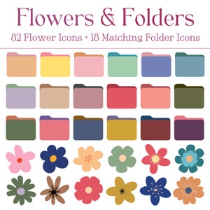 100 Flower Icons, Folder Icons, Desktop Icons, Mac, Windows, PC, App ...