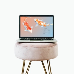 2024 Koi Fish Calendar Desktop Wallpaper, Computer Background, Mac, PC ...