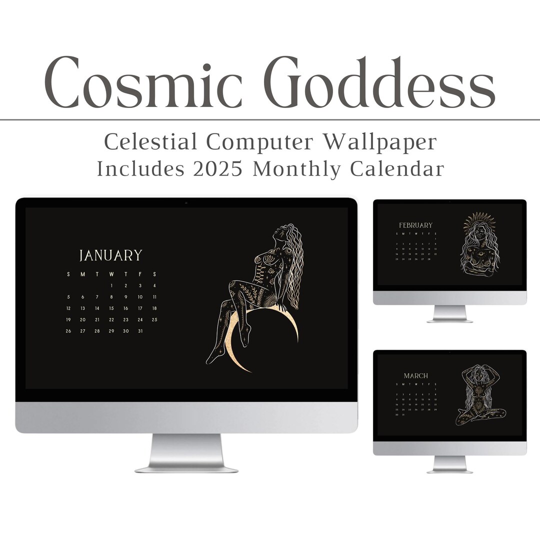 2025 Cosmic Goddess Desktop Wallpaper, 2025 Calendar, Astrology ...