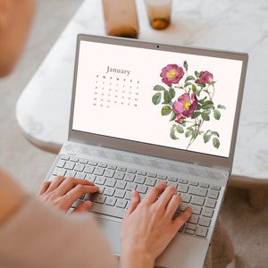 Fancy Florals Desktop Wallpaper 2024 Calendar, Computer Background, PC ...