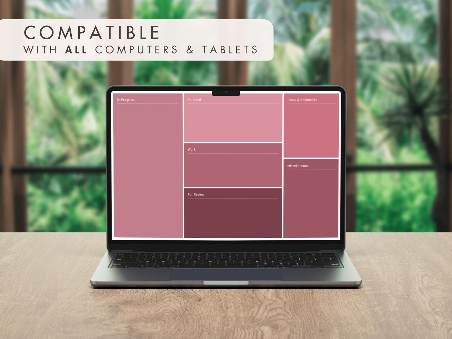 2026 Pretty Productive Wallpapers, Set of 8 Organizational Desktop ...