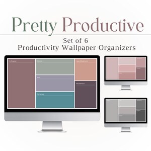 Set of 6 Organizational Desktop Wallpapers, Productivity Minimal ...