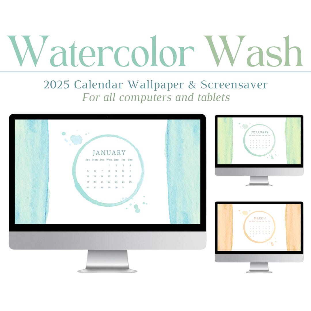 2025 Watercolor Desktop Wallpaper, Calendar, Computer Background, PC ...