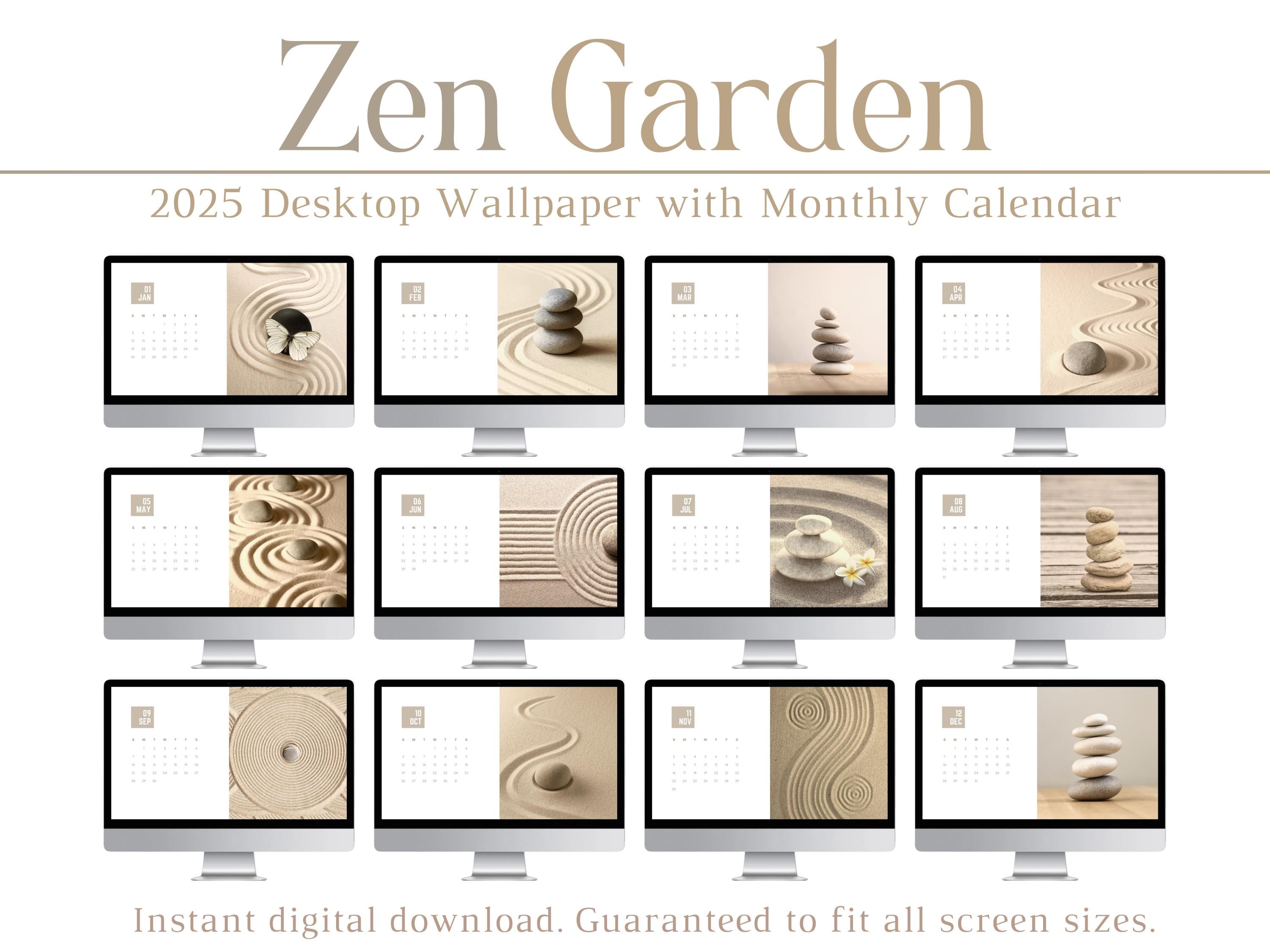 2025 Zen Garden Desktop Wallpaper, Computer Background, Calendar ...