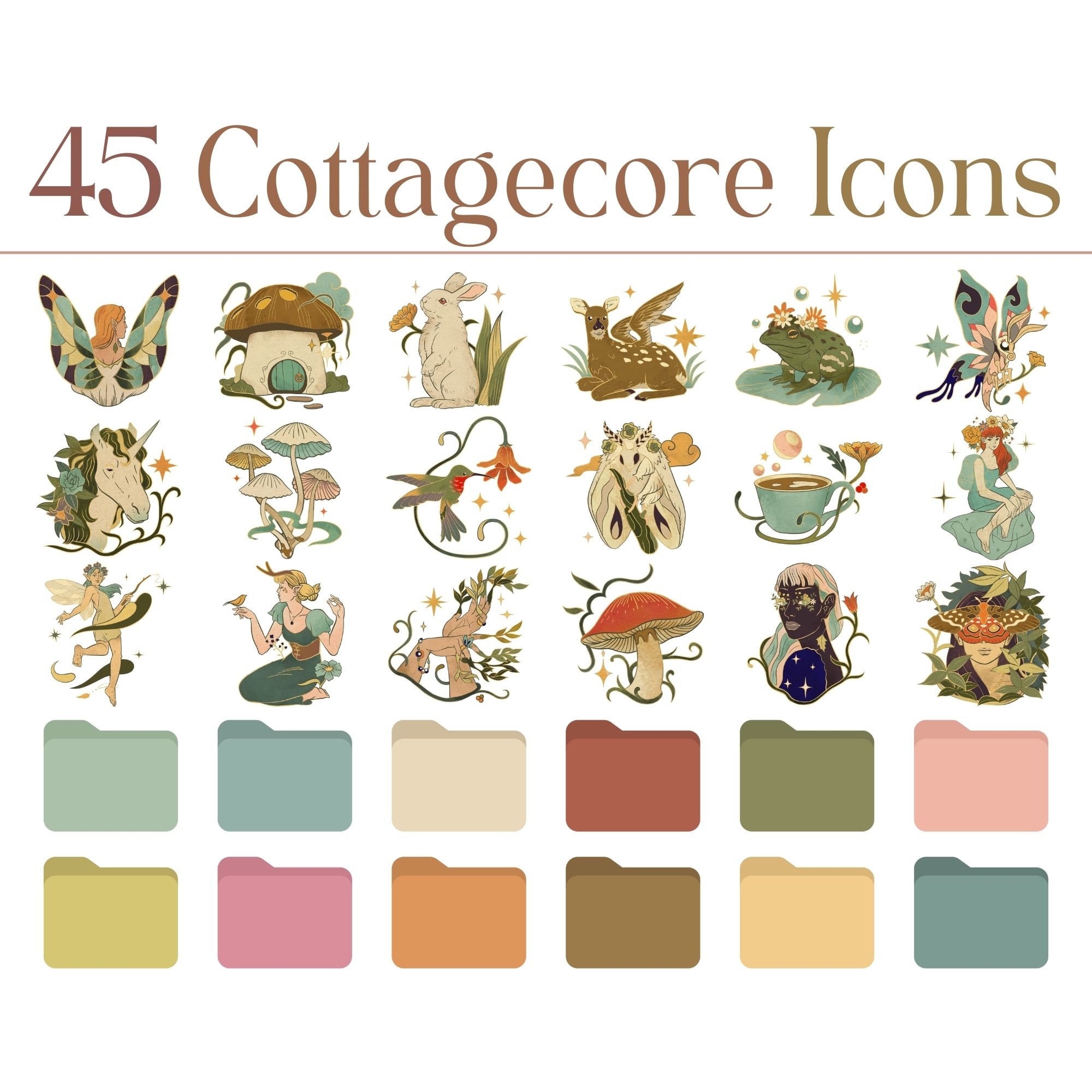 45 Cottagecore Icons, File Icons, Folder Icons, Mac, PC, Windows, Icons ...