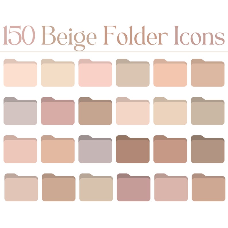 150 Folder Icons for Mac & PC, Computer Desktop Icons, Bundle Pack ...