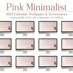 2025 Pink Minimalist Calendar Desktop Wallpaper, Computer Wallpaper ...