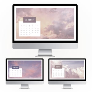 Desktop Wallpaper, 2024 Calendar Background, Clouds, Pink, Purple ...