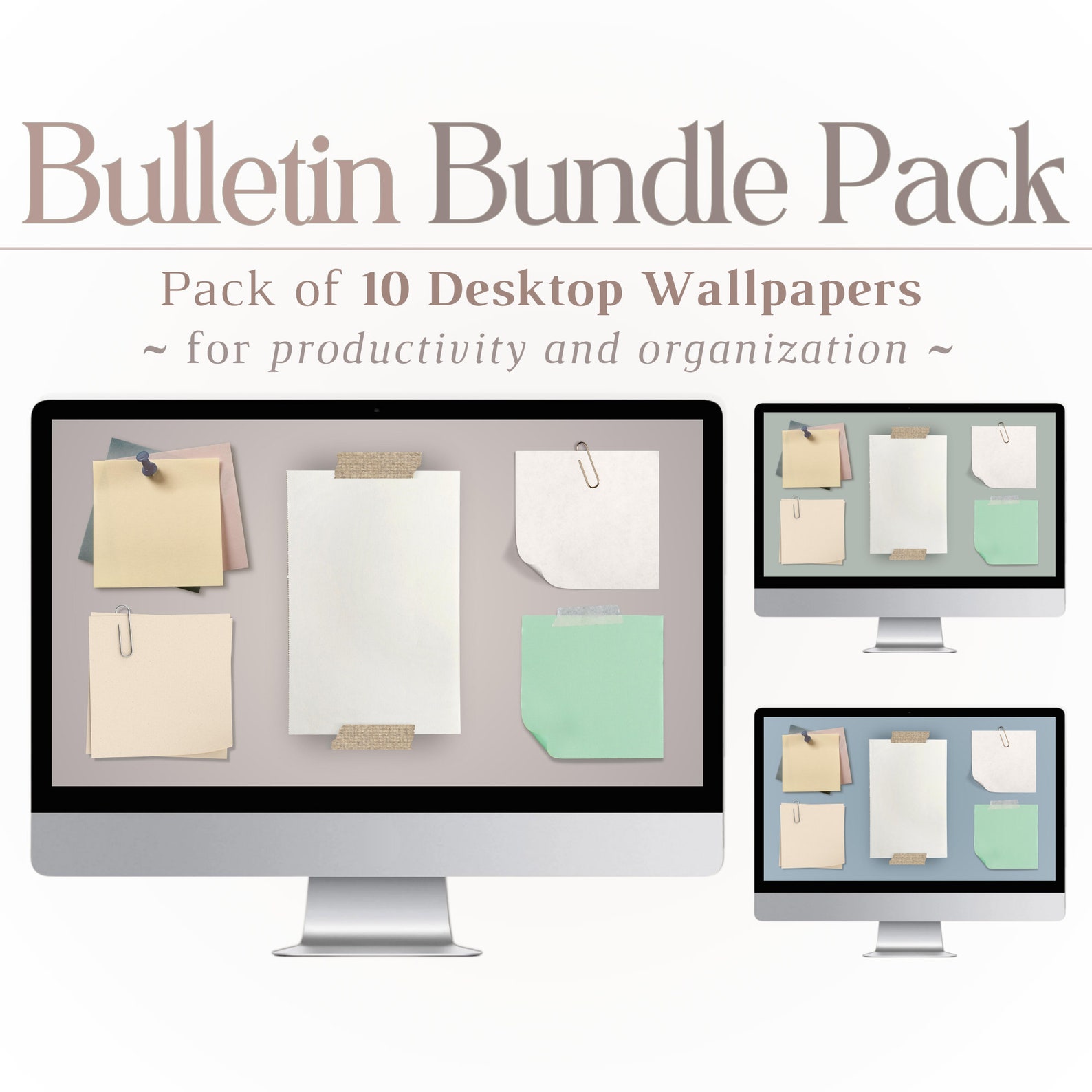 Desktop Wallpaper Bundle Pack, Bulletin Organizer, Computer Wallpaper ...