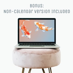 2024 Koi Fish Calendar Desktop Wallpaper, Computer Background, Mac, PC ...